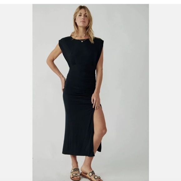 Free People | Dresses | Free People Black Lakeside Midi Dress | Poshmark